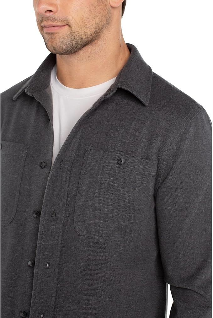 Men's Knit LS Button Up Shirt — The Dashery