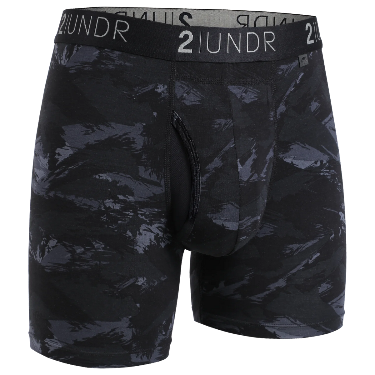 Swing Shift Boxer Brief Long- Black Storm Print — The Dashery